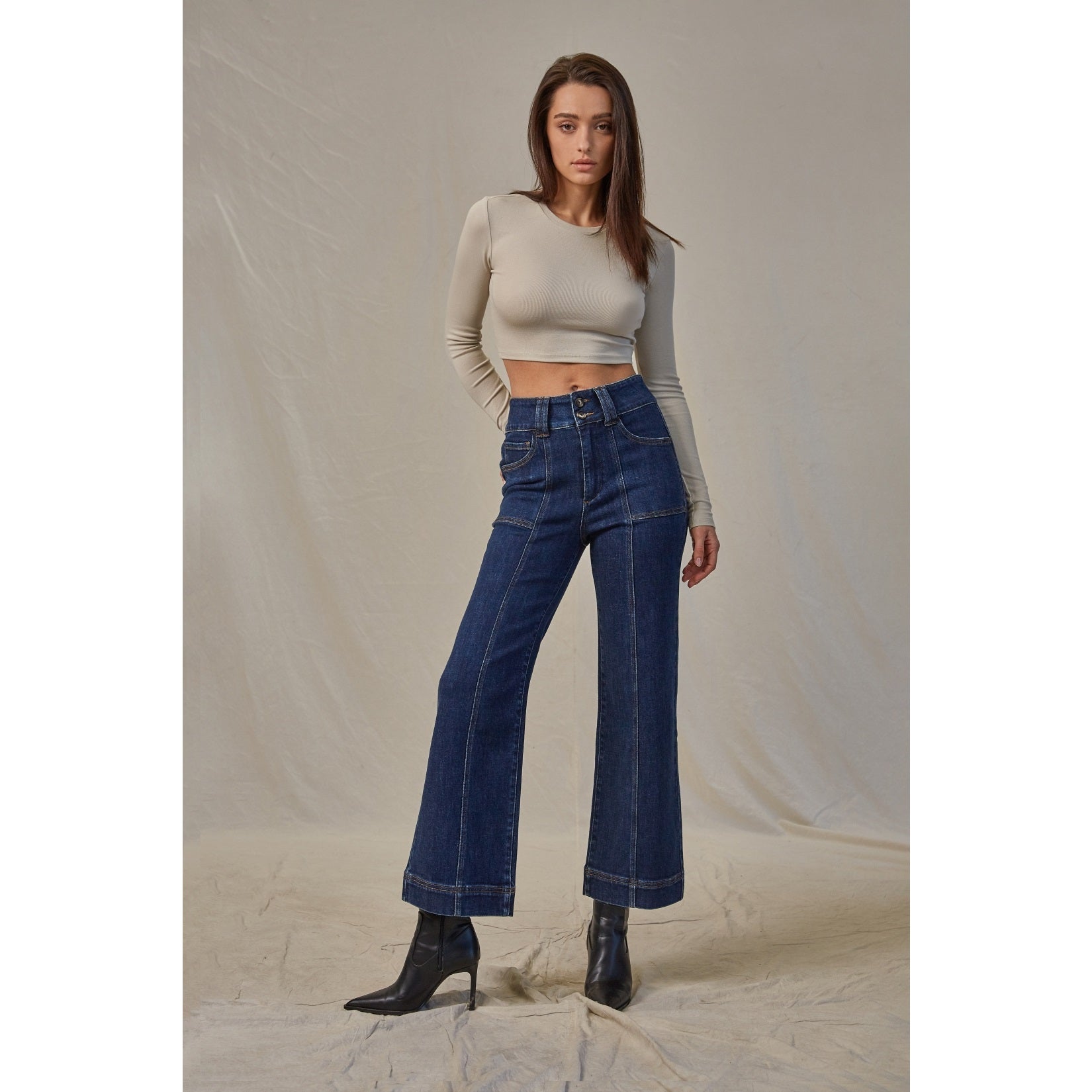 Super High Rise Wide Leg Crop | FEATHERED LANE