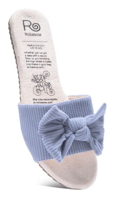 Blue Velvet Rollasole Sandal | FEATHERED LANE